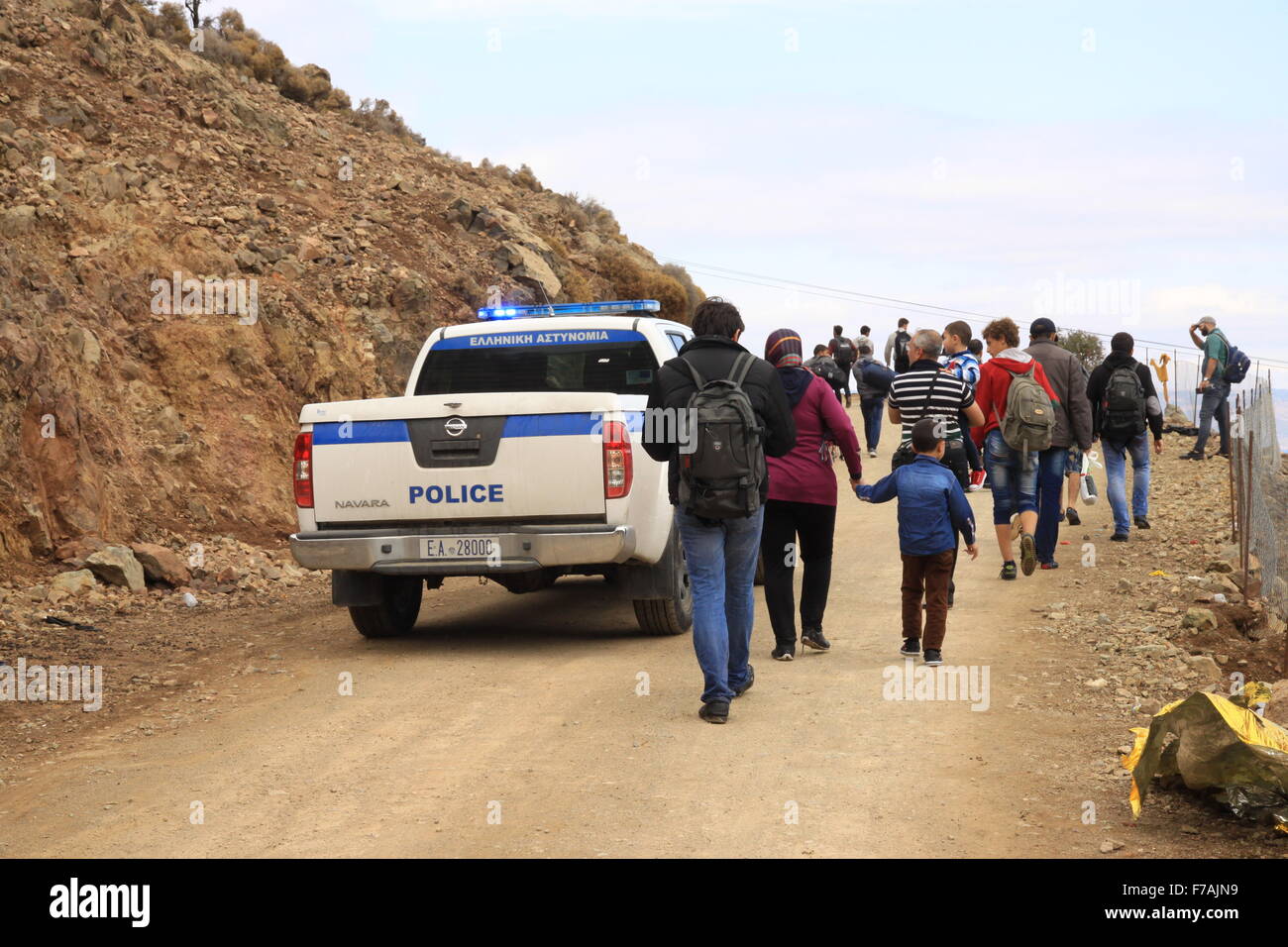 Syrian refugees and immigrant family's escorted by police arrive in ...