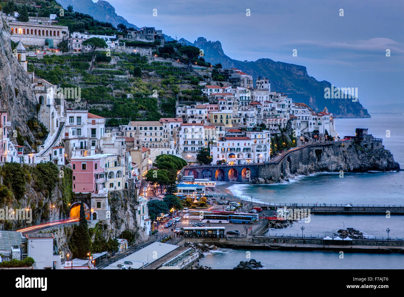 Amalfi village by night hi-res stock photography and images - Alamy