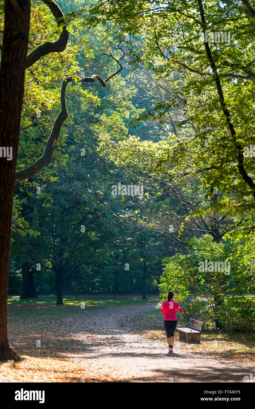Runner in the park - Luitpoldpark, Munich, Bavaria Stock Photo - Alamy