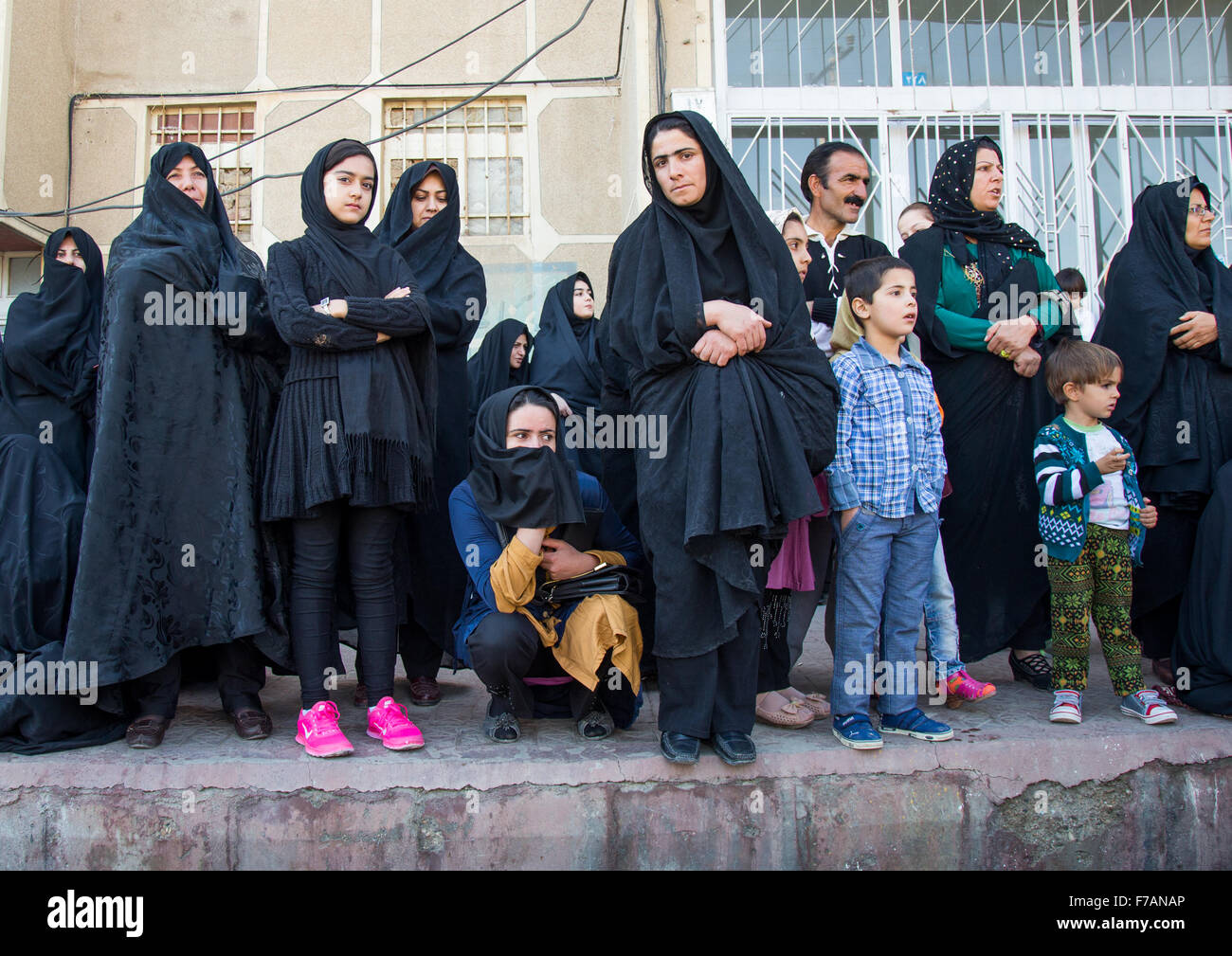 Iranian Shiite Muslims Women And Children Watching The Ashura Parade ...