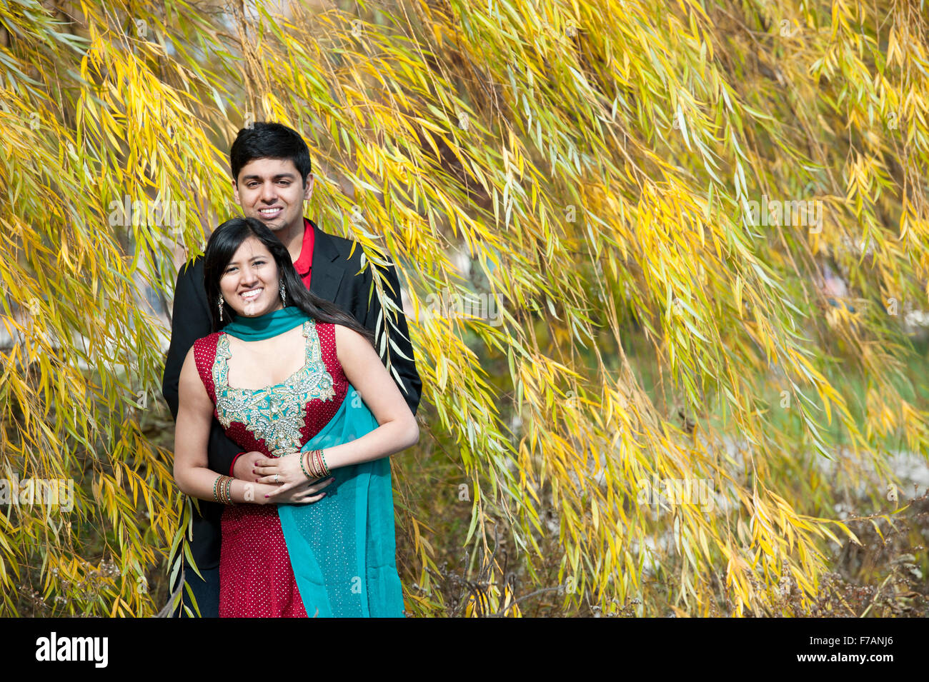 Happy Young Indian Couple Posing Stock Photo - Alamy