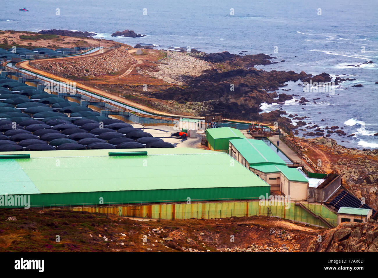 Sea farm for seafood production at ocean coast Stock Photo - Alamy