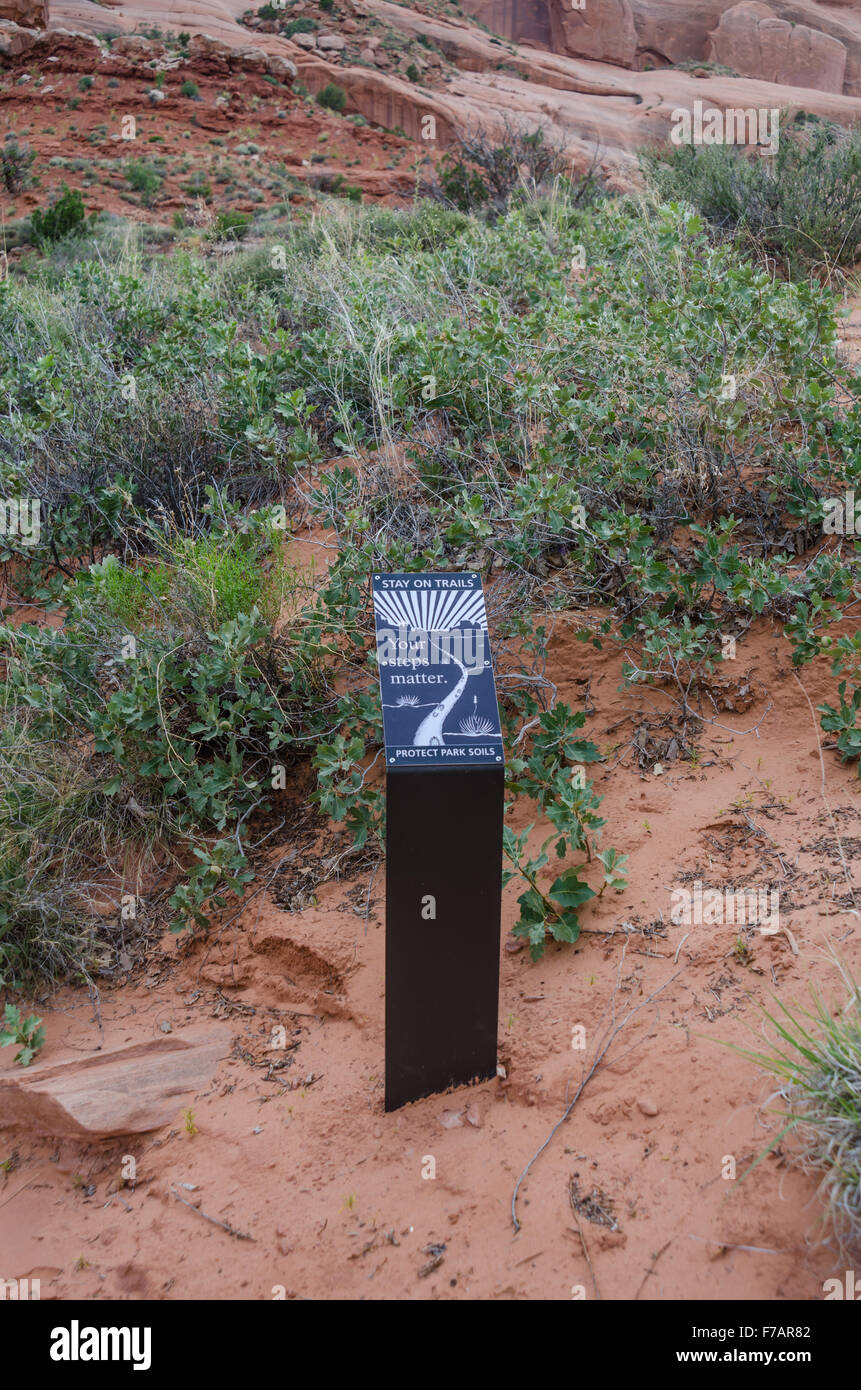 Frequent signs remind visitors to be careful to protect the fragile ...