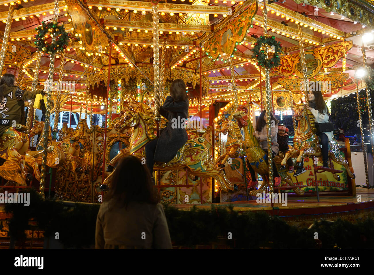 London,England,UK, 27th Nov 2015 : The Leicester Square funfair is ...