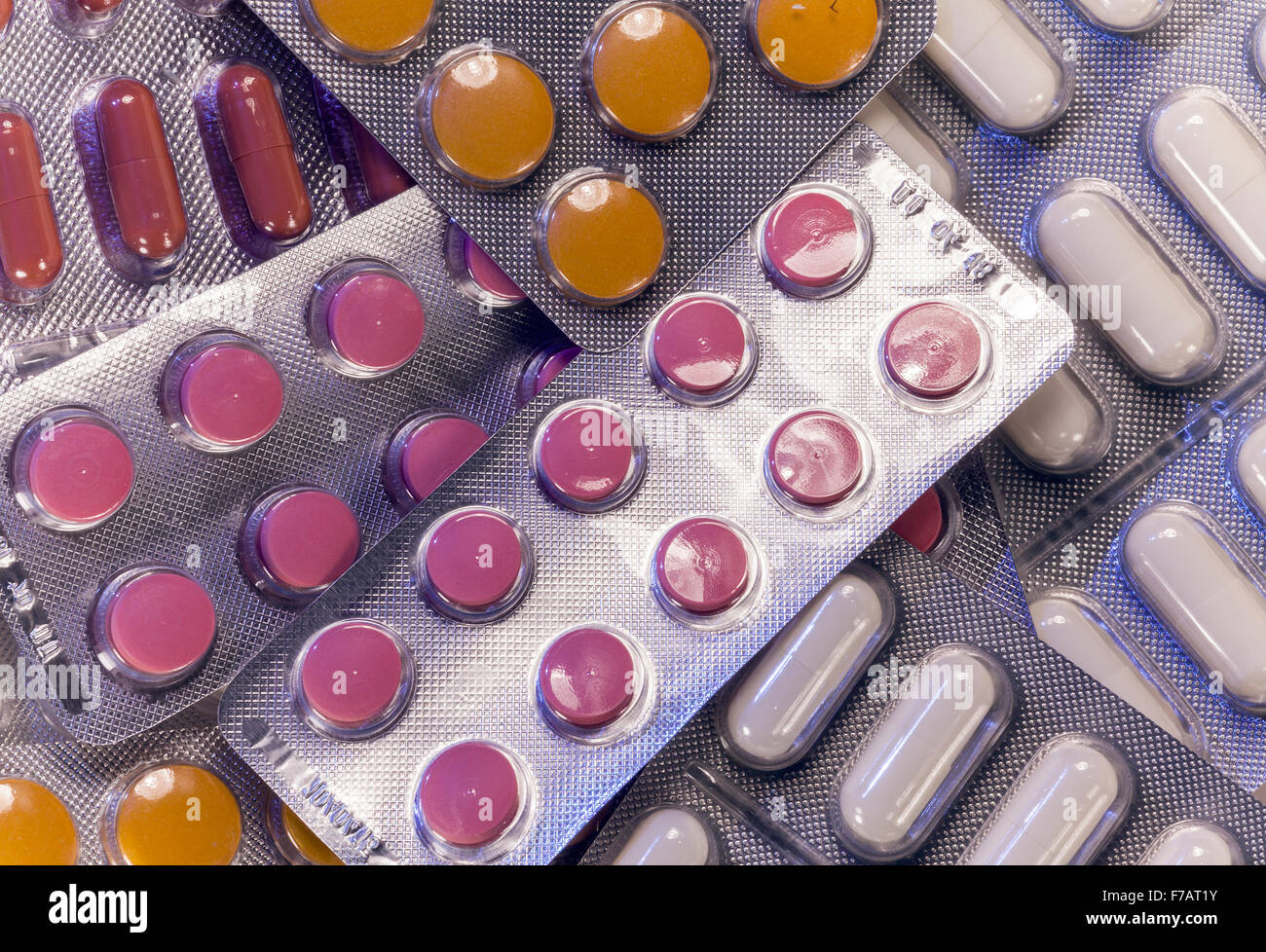 Many different colorful medication and pills from above Stock Photo - Alamy