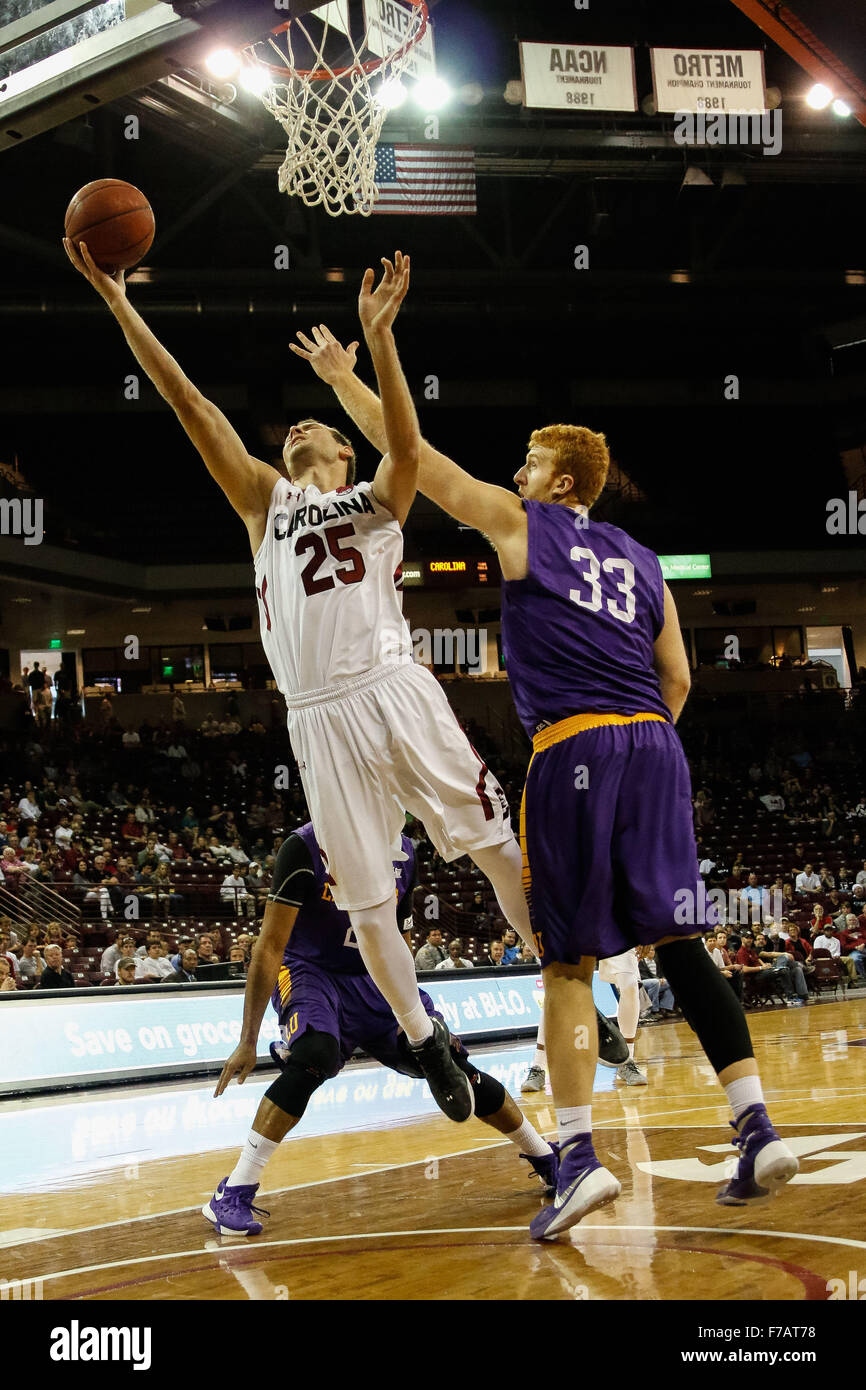 Columbia, SC, USA. 27th Nov, 2015. Mindaugas Kacinas (25) of the South ...