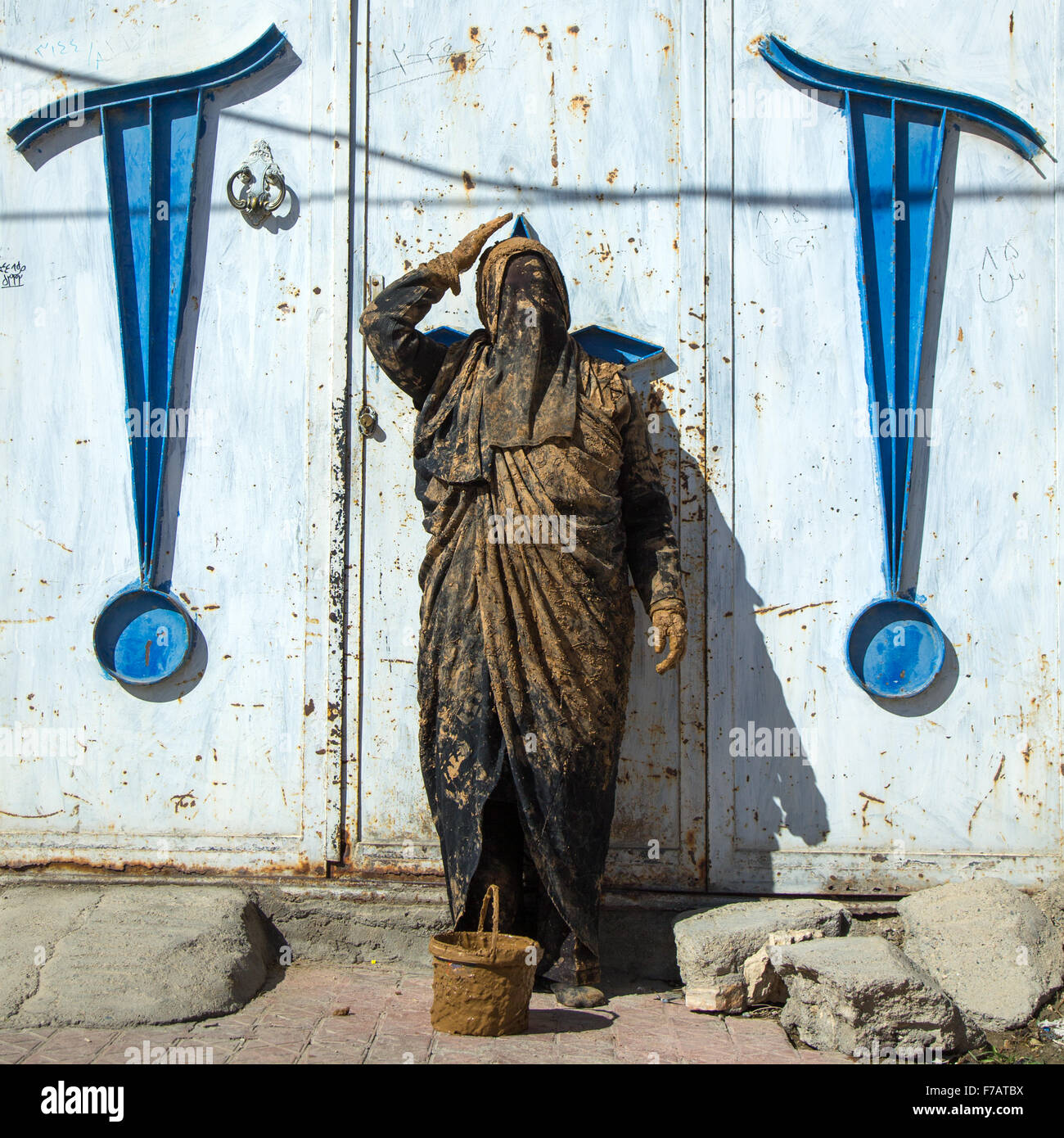 Iranian Shiite Muslim Woman Covered In Mud, Chanting And Self ...