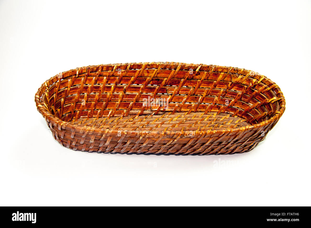 Empty bread basket isolated on white background Stock Photo - Alamy