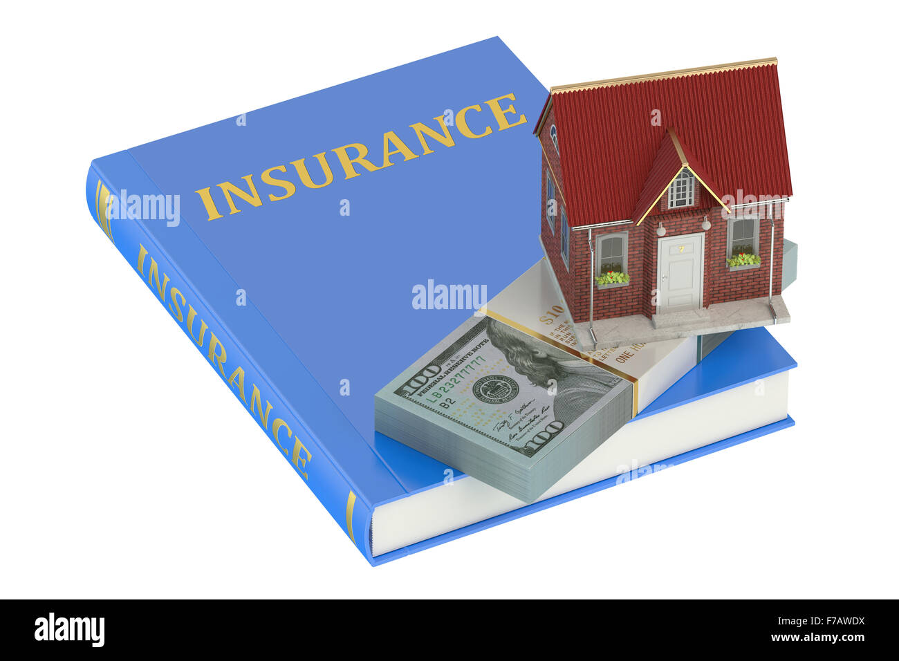 House insurance concept isolated on white background Stock Photo - Alamy