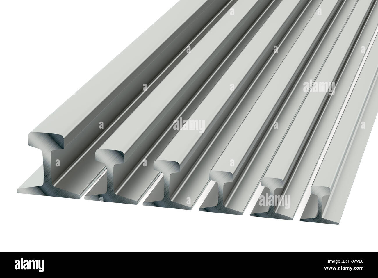 steel rails isolated on white background Stock Photo - Alamy