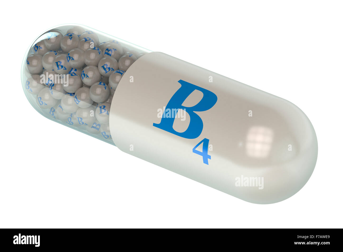 Vitamin capsule B4 isolated on white background Stock Photo - Alamy