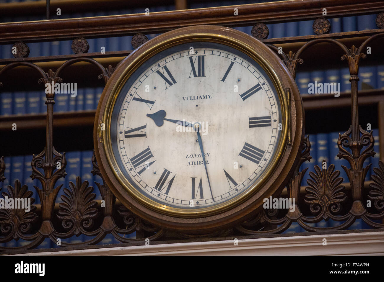 Clock in the Reading Room at the Law Society of England and Wales ...