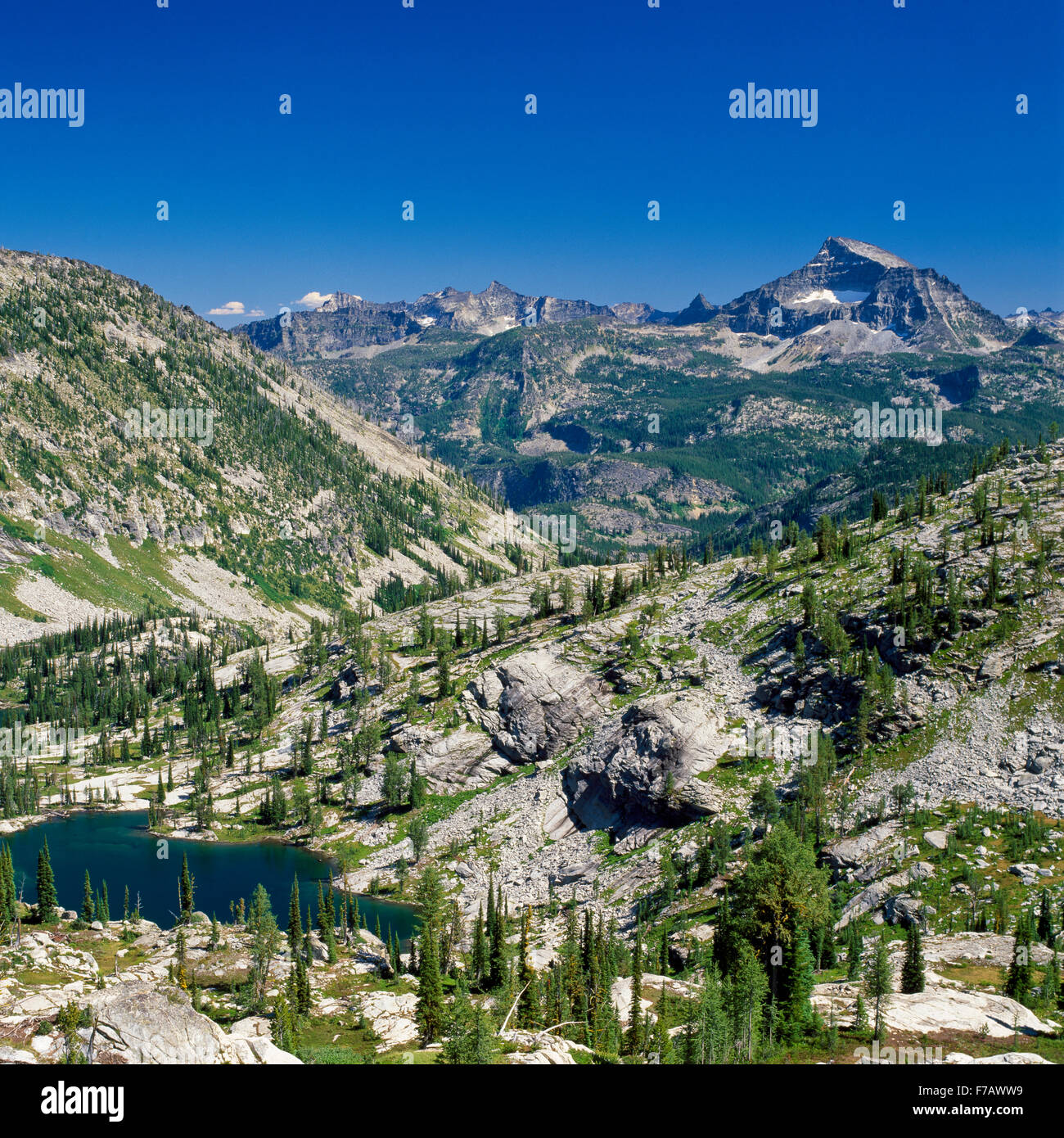 el capitan viewed from ridge above lookout lake in the selway ...