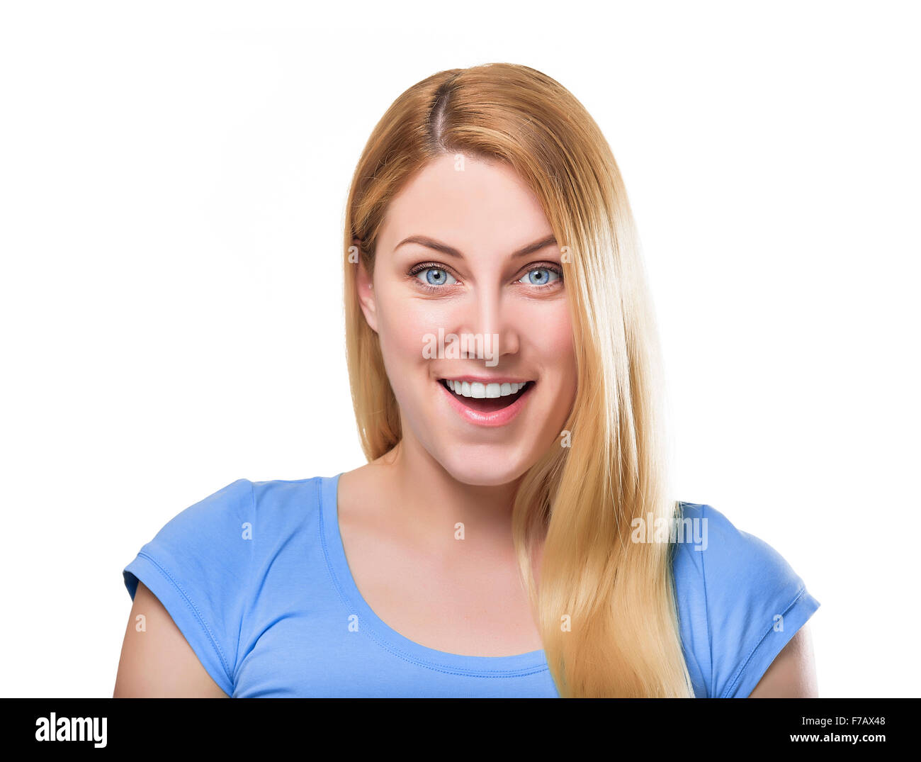 Blonde woman isolated Stock Photo - Alamy