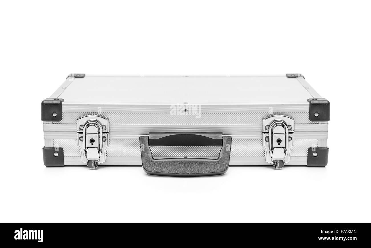 Aluminum suitcase isolated Stock Photo - Alamy
