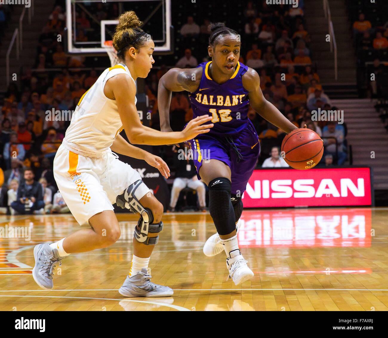 November 27, 2015: Imani Tate #12 of the Albany Great Danes brings the ...