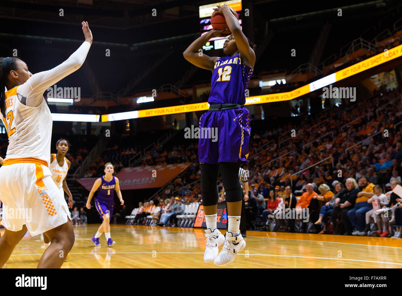 November 27, 2015: Imani Tate #12 of the Albany Great Danes shoots the ...