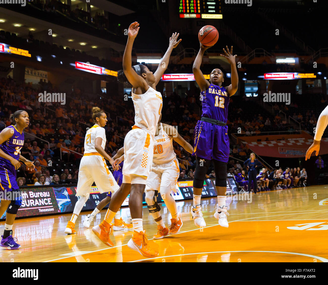 November 27, 2015: Imani Tate #12 of the Albany Great Danes shoots the ...