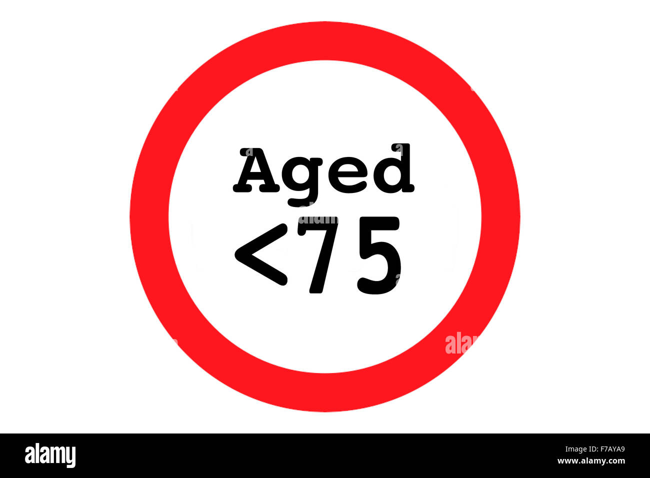 A circular road sign with an age limit Stock Photo - Alamy