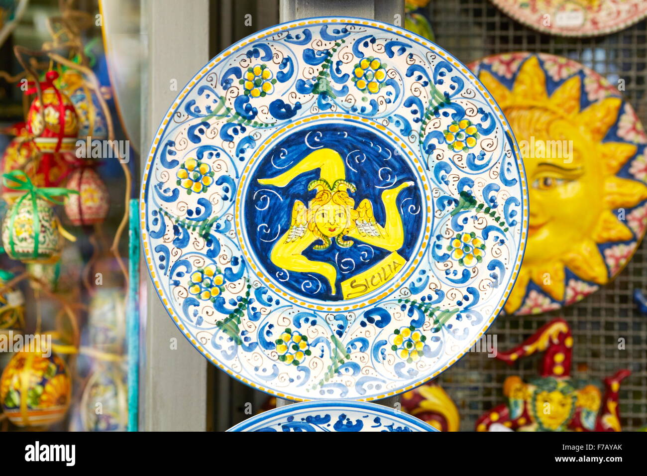 A Trinacria, triskelion ancient symbol or emblem of Sicily Stock Photo ...