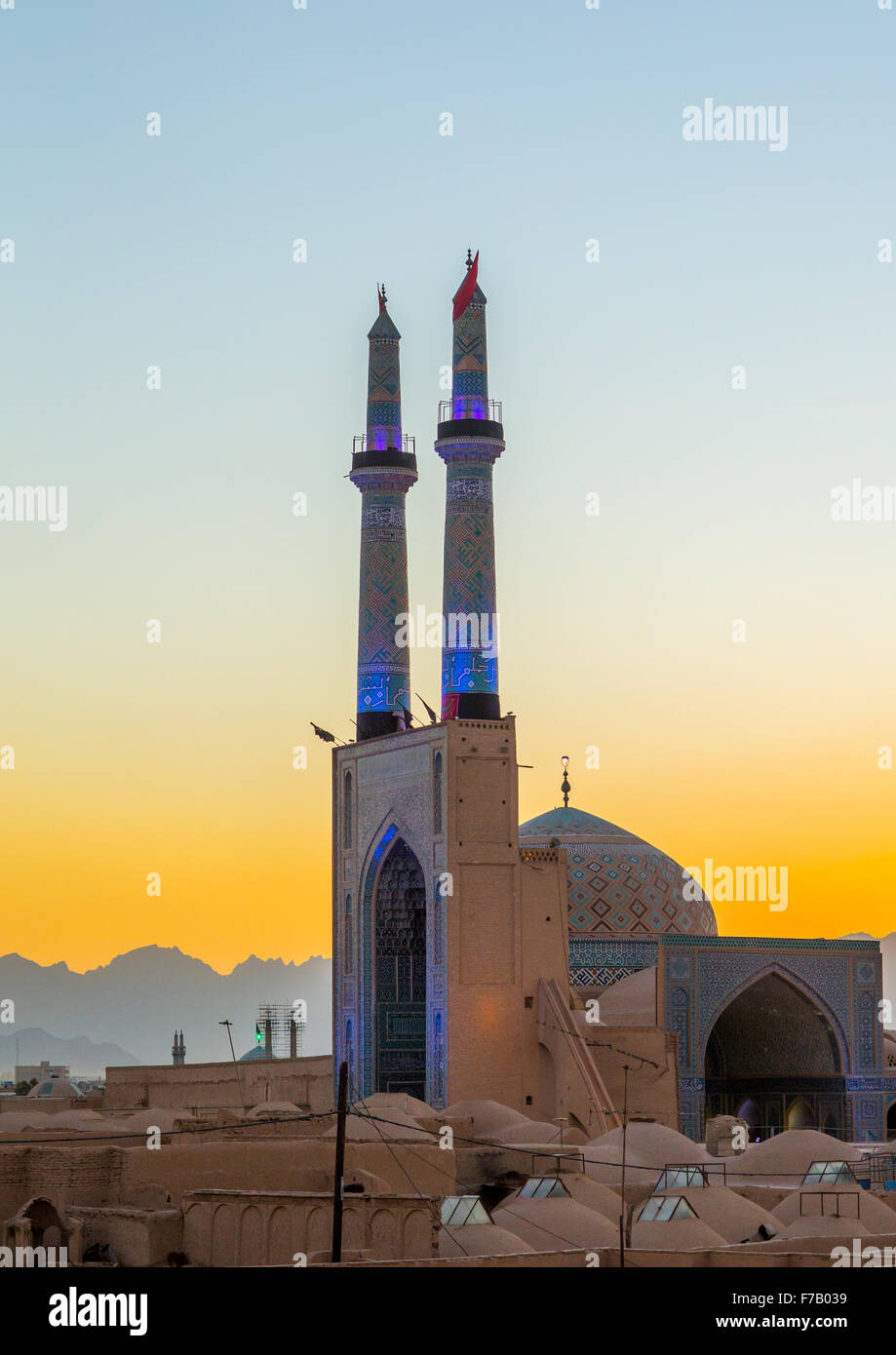 Jameh Masjid Or Friday Mosque, Yazd Province, Yazd, Iran Stock Photo ...
