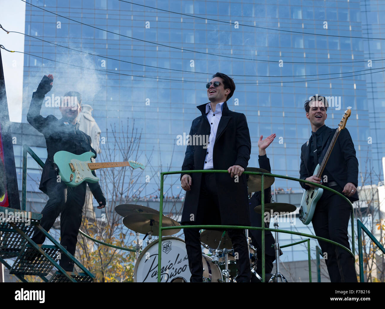 New York, NY USA - November 26, 2015: Panic! At the Disco rides float ...