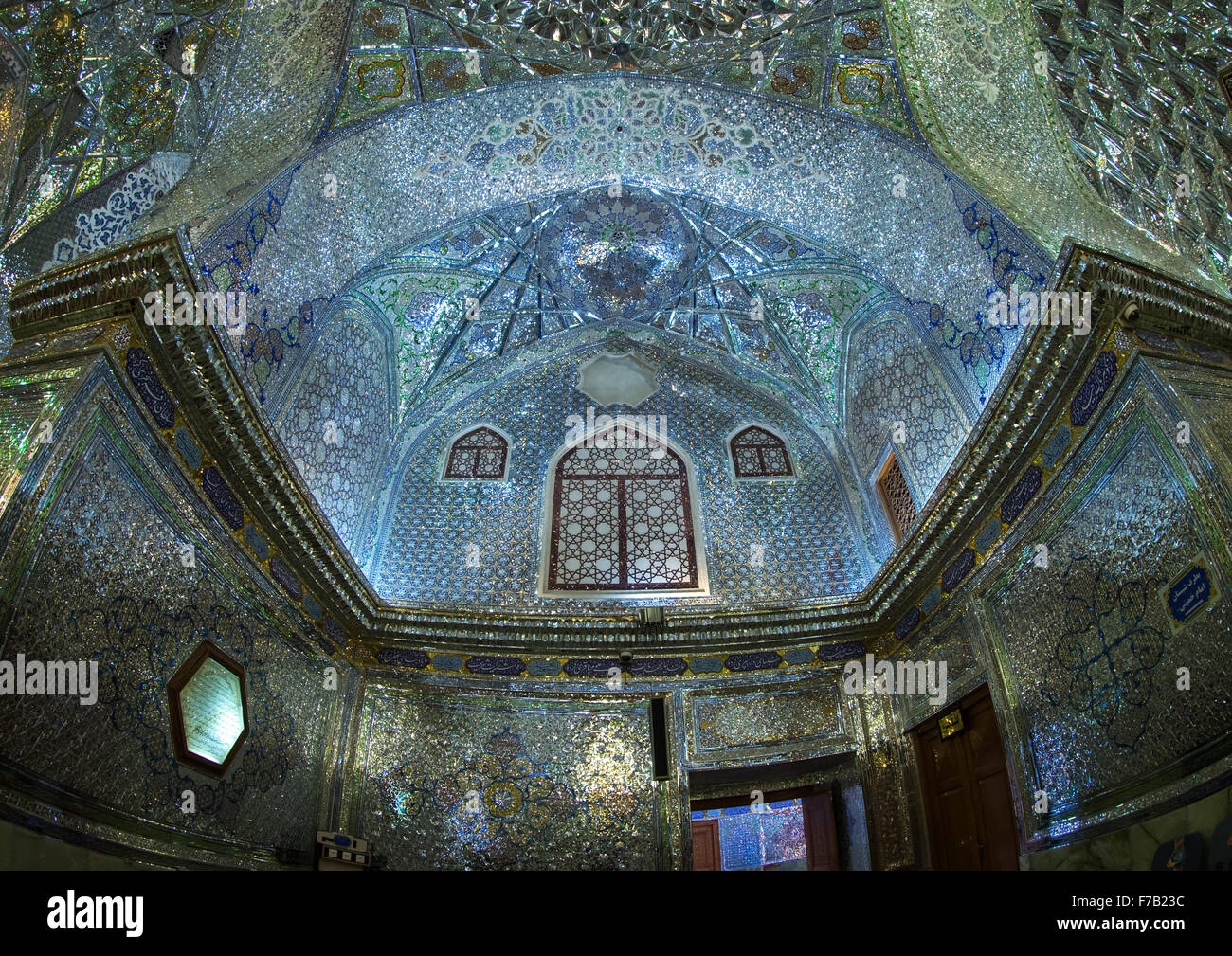 The Shah-e-cheragh Mausoleum Ceiling, Fars Province, Shiraz, Iran Stock ...