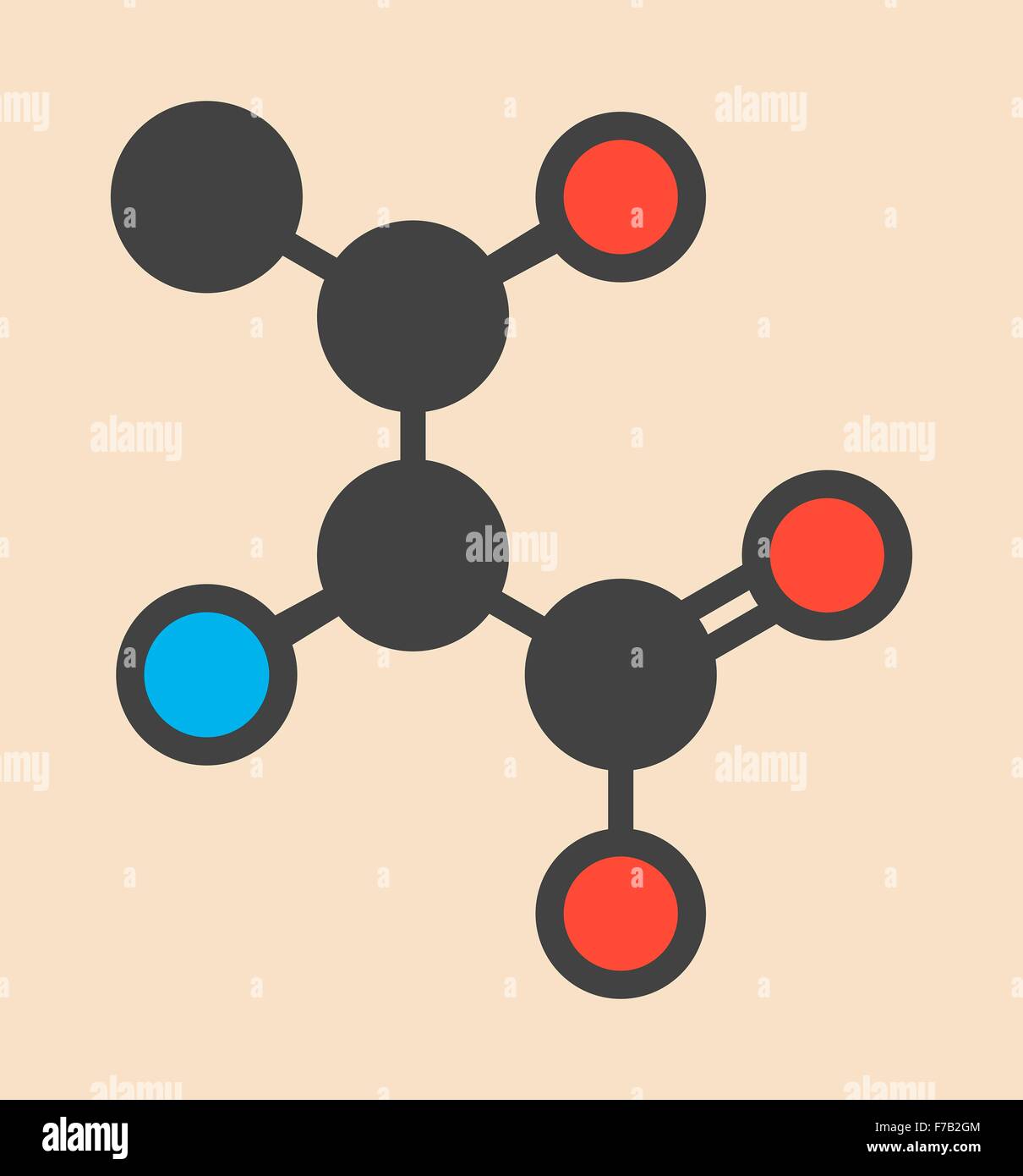Threonine (l-threonine, Thr, T) amino acid molecule. Stylized skeletal ...