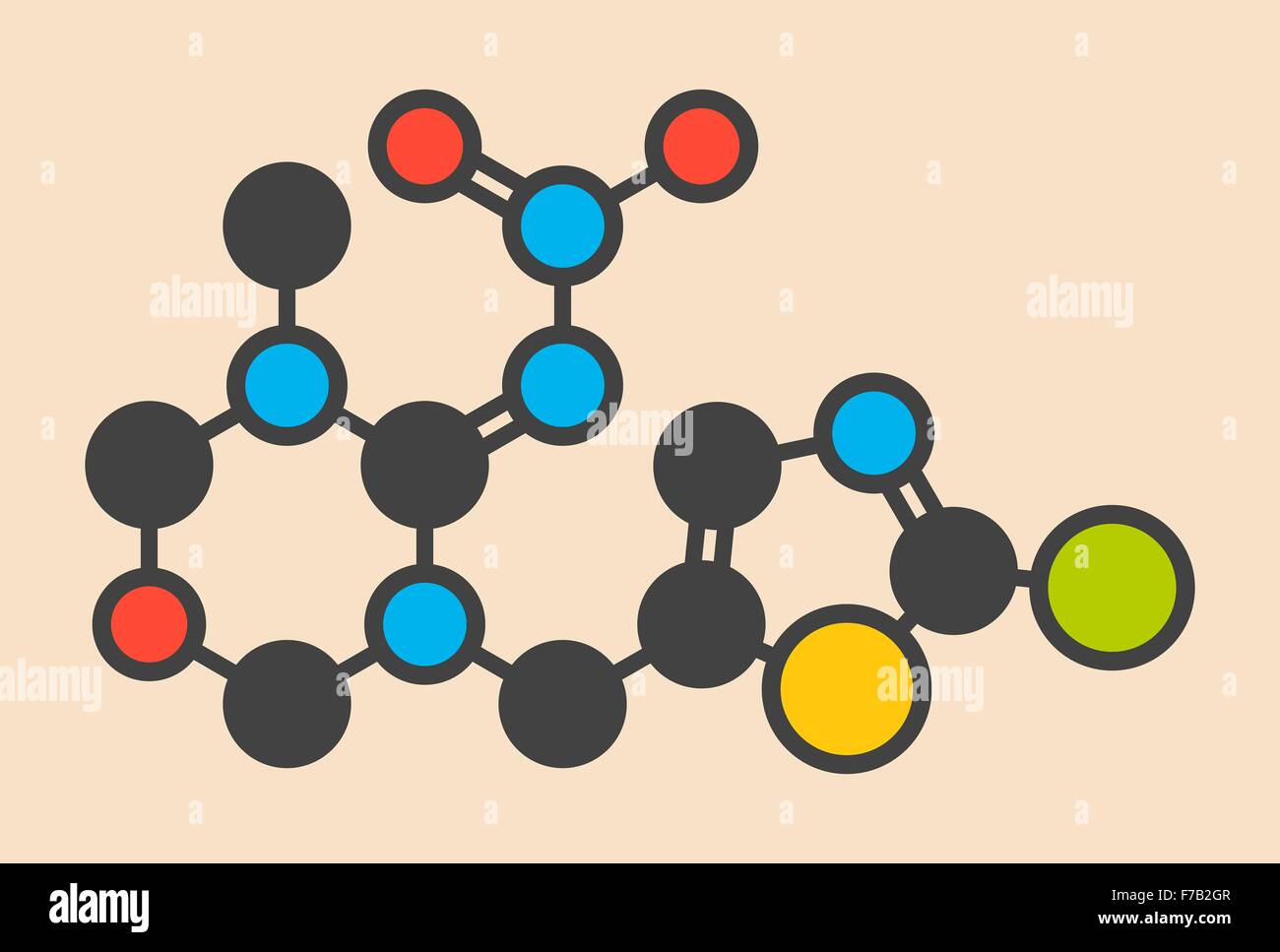 Thiamethoxam insecticide molecule (neonicotinoid class). Stylized ...