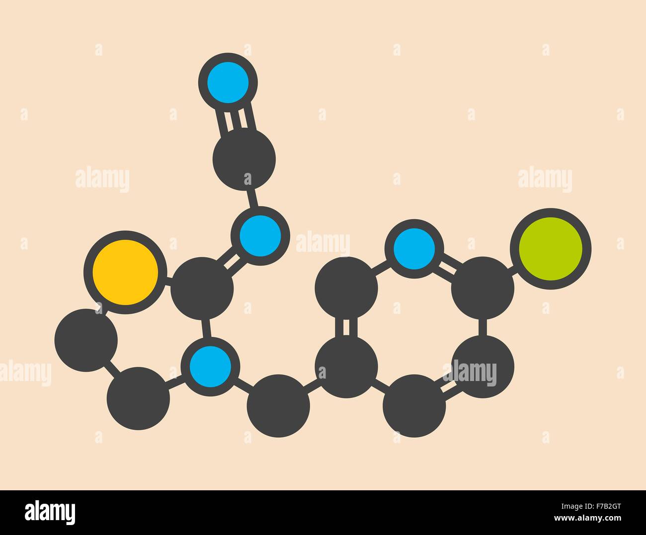 Thiacloprid insecticide molecule (neonicotinoid class). Stylized ...