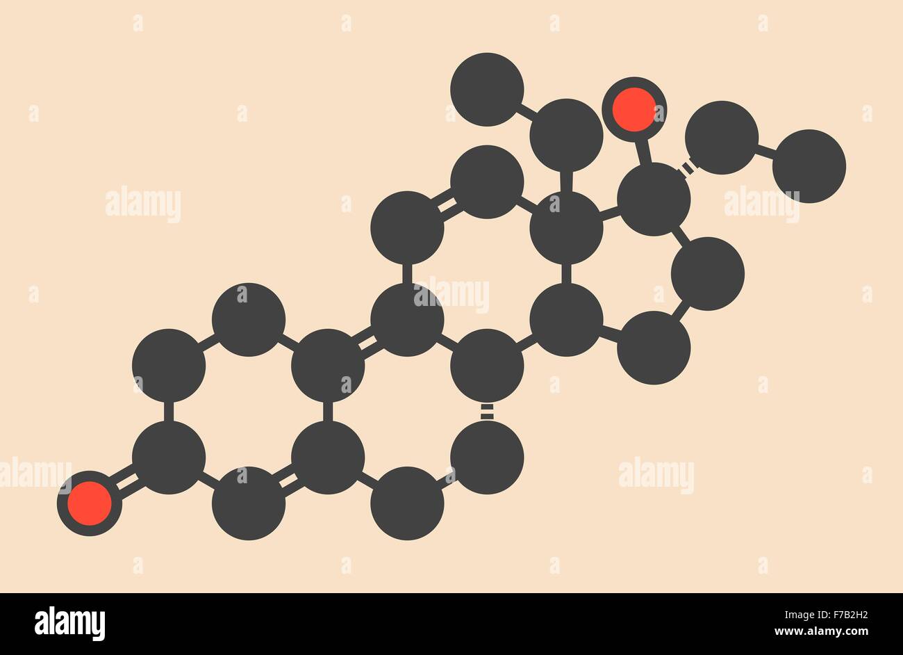 Tetrahydrogestrinone (THG) anabolic steroid molecule. Stylized skeletal ...