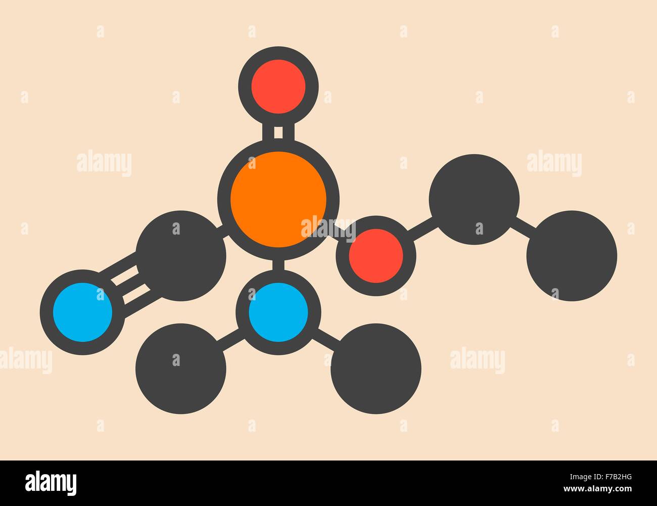 Tabun nerve agent molecule (chemical weapon). Stylized skeletal formula ...
