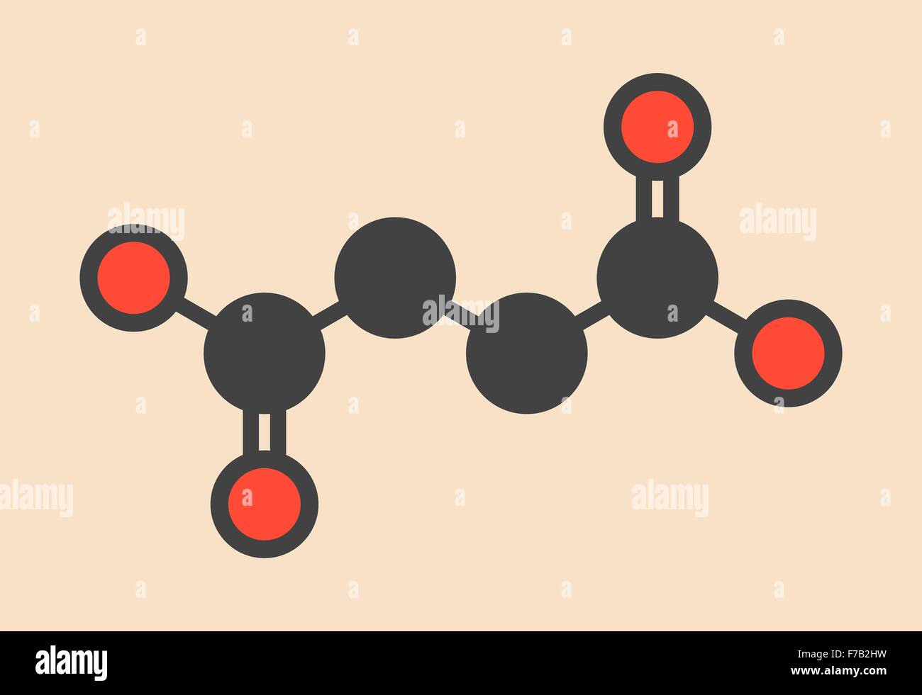 Succinic acid (butanedioic acid, spirit of amber) molecule ...