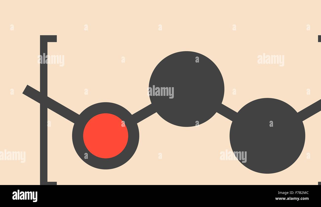 Polyethylene glycol (PEG) polymer, chemical structure. Stylized ...