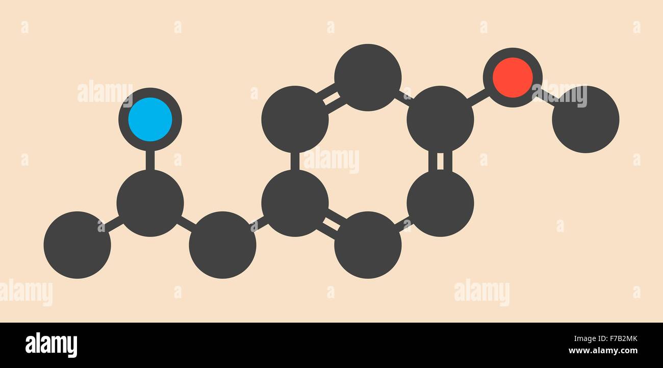 p-methoxyamphetamine (PMA) hallucinogenic drug molecule. Frequently ...