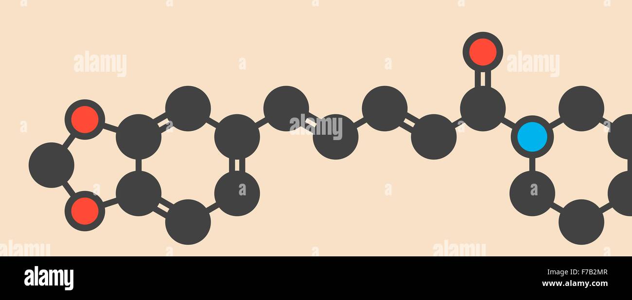 Piperine black pepper molecule. Responsible for the pungency of black ...