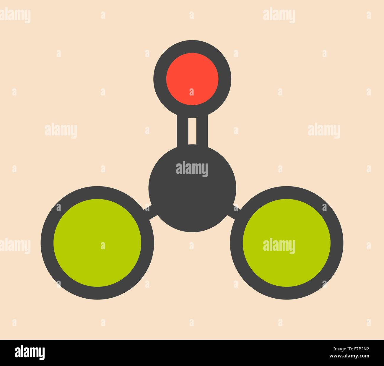 Phosgene molecule. Common chemical reagent, also used as chemical ...