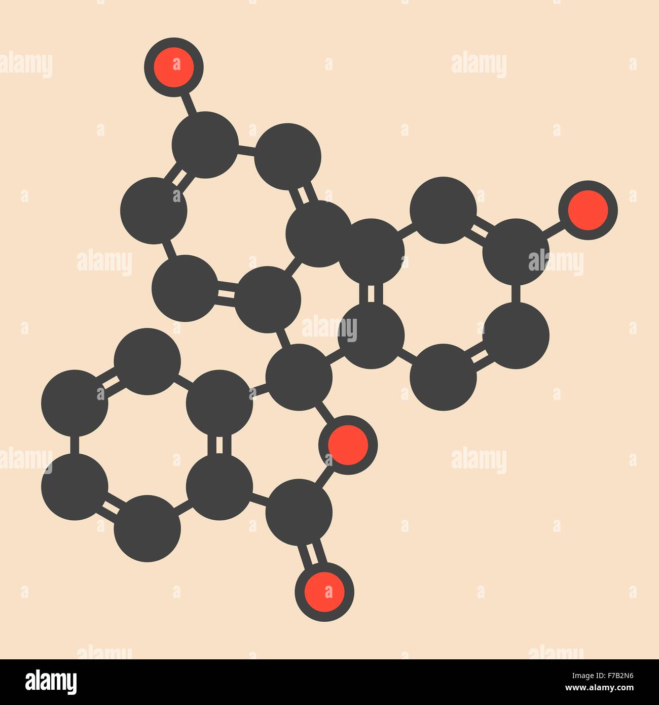 Phenolphthalein indicator molecule. Used in acid base titrations and as ...