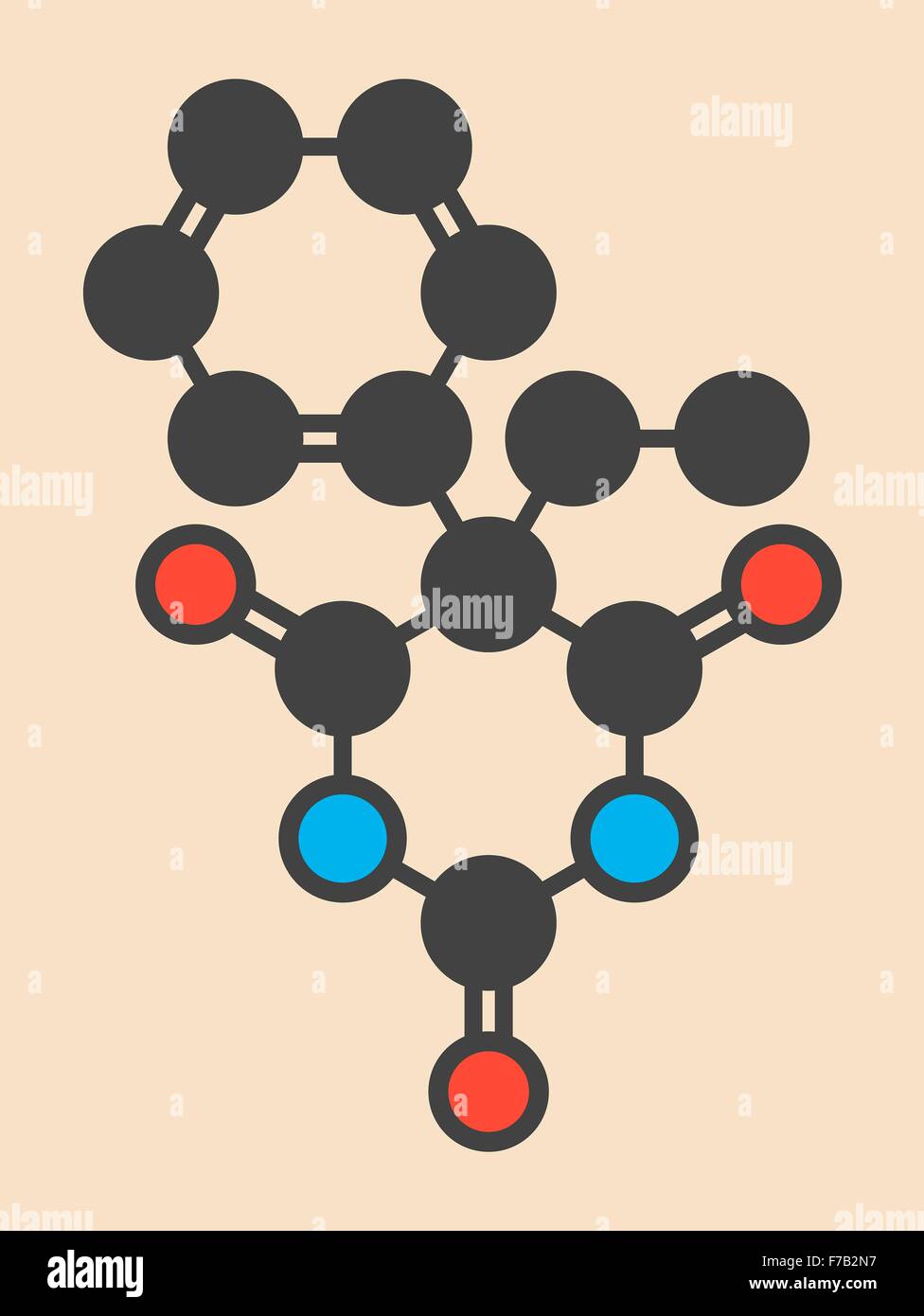 Phenobarbital barbiturate anticonvulsant (epilepsy drug), chemical ...