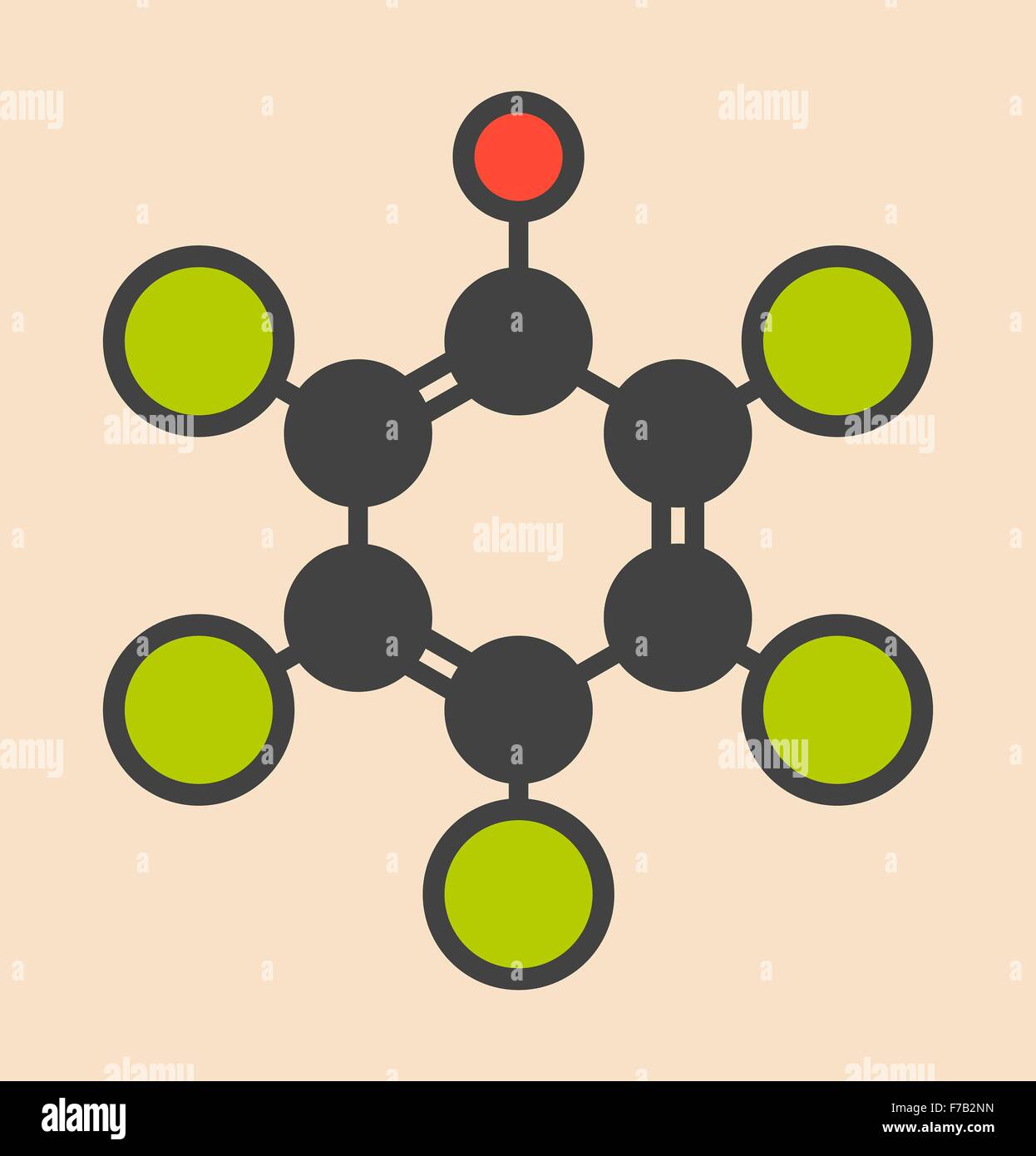 Pentachlorophenol (PCP) pesticide and disinfectant molecule. Often used ...