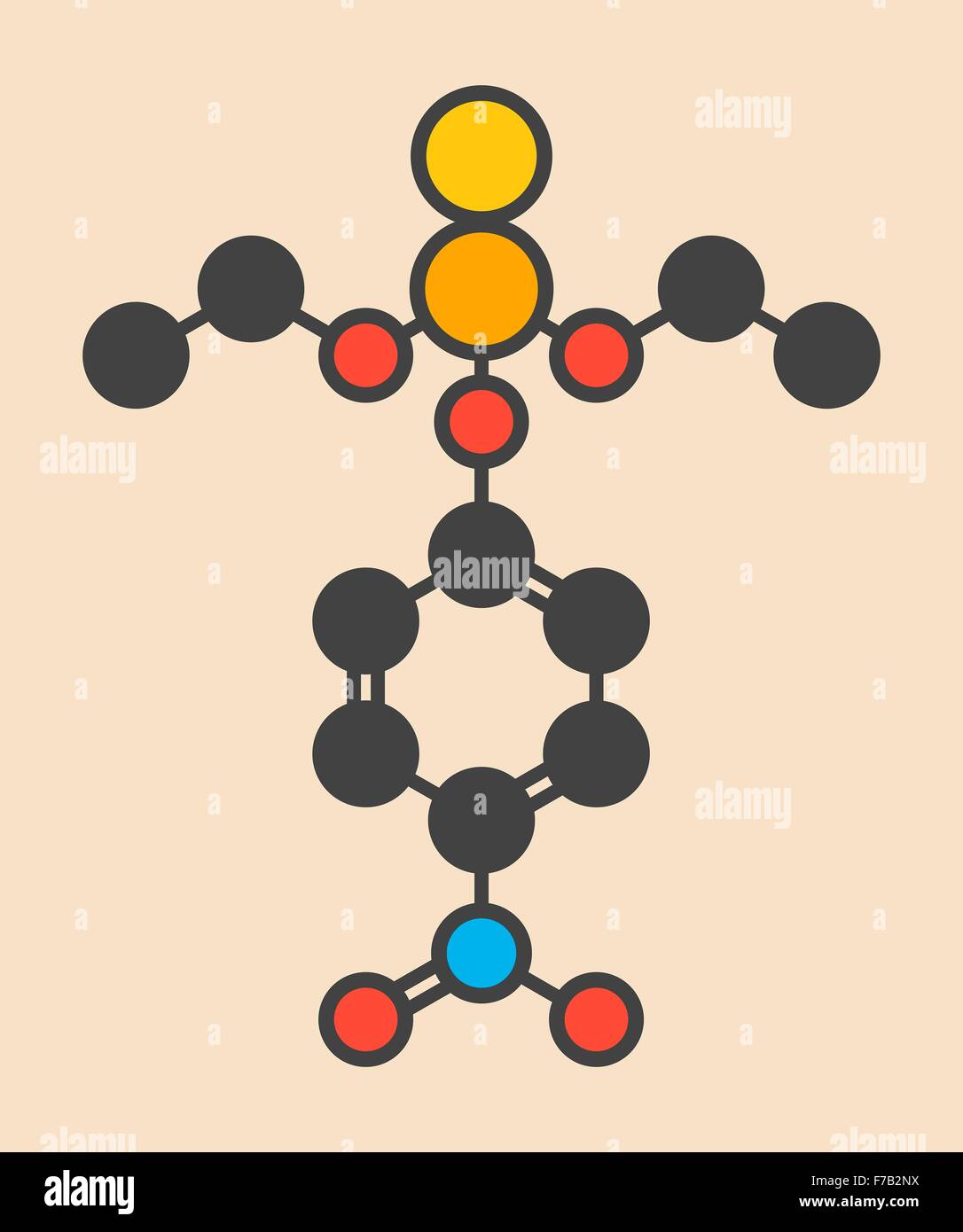 Parathion pesticide molecule. Organophosphate insecticide, has also ...