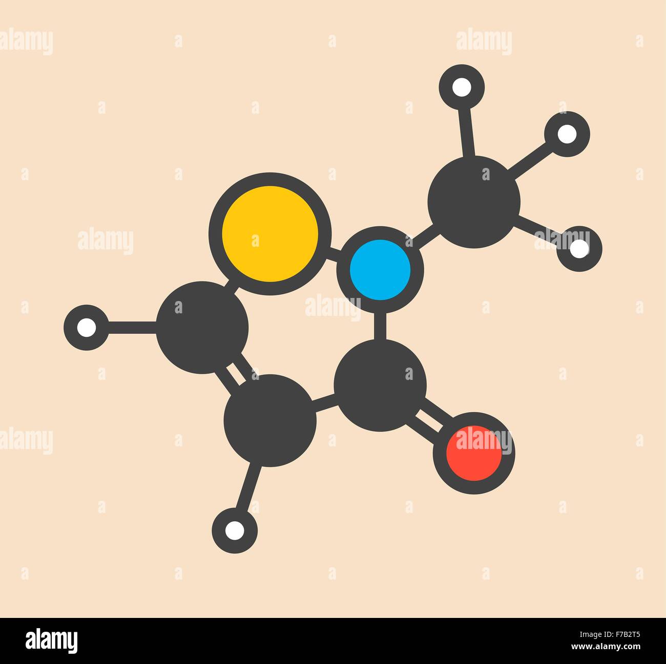 Methylisothiazolinone (MIT, MI) preservative molecule. Often used in ...