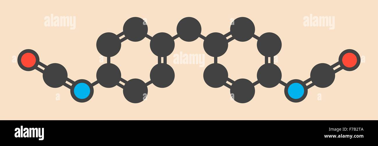 Methylene diphenyl diisocyanate molecule (MDI), polyurethane (PU ...
