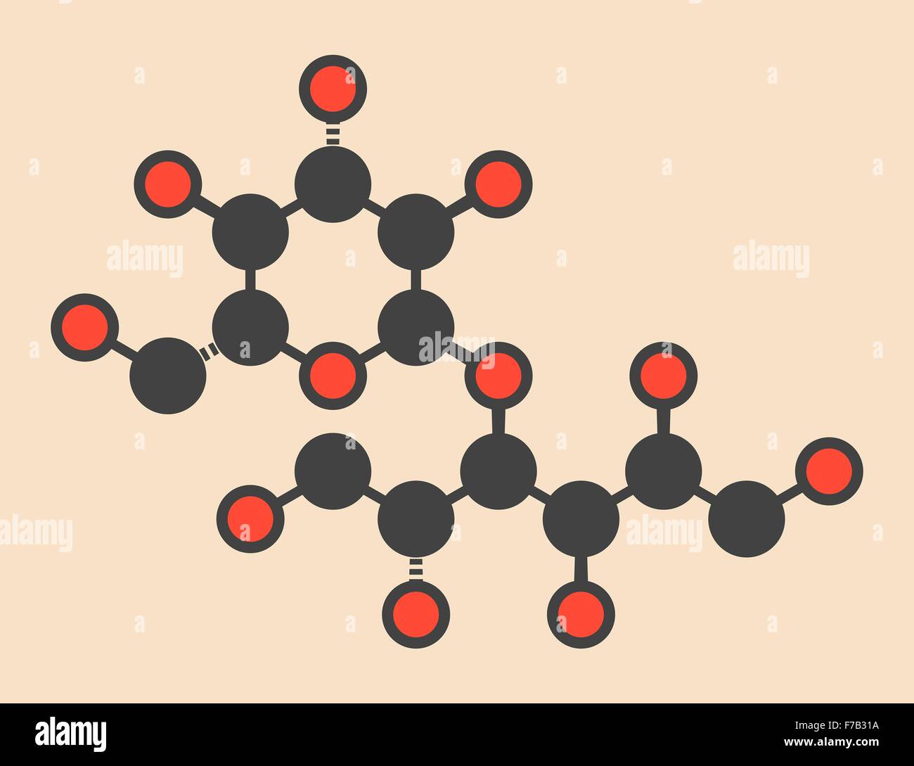 Maltitol sugar alcohol sweetener molecule. Stylized skeletal formula ...