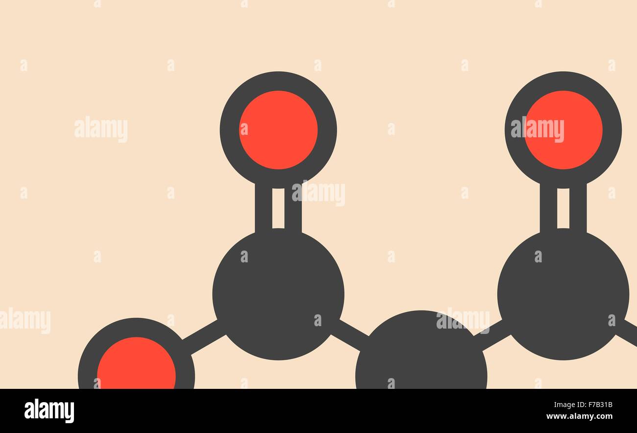 Malonic acid organic dicarboxylic acid molecule. Stylized skeletal ...