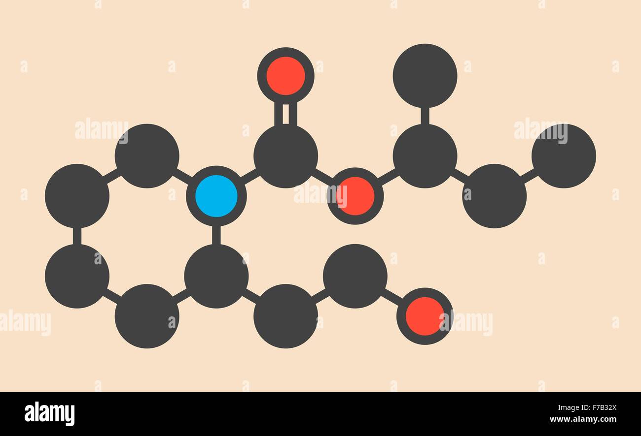 Icaridin (picaridine) insect repellent molecule. Stylized skeletal ...