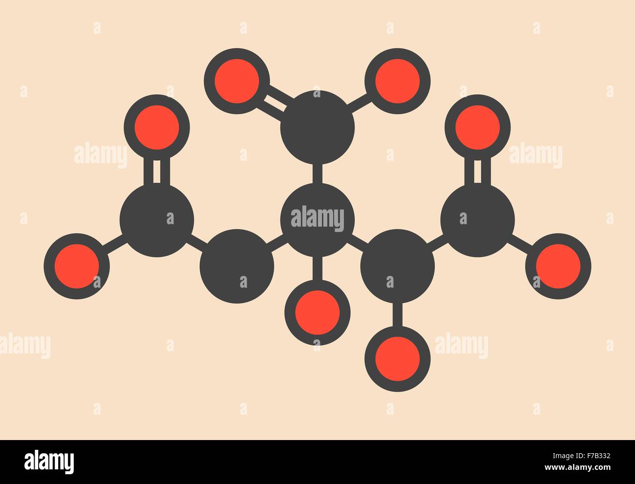 Hydroxycitric acid (HCA, hydroxycitrate) molecule. Used as weight loss ...