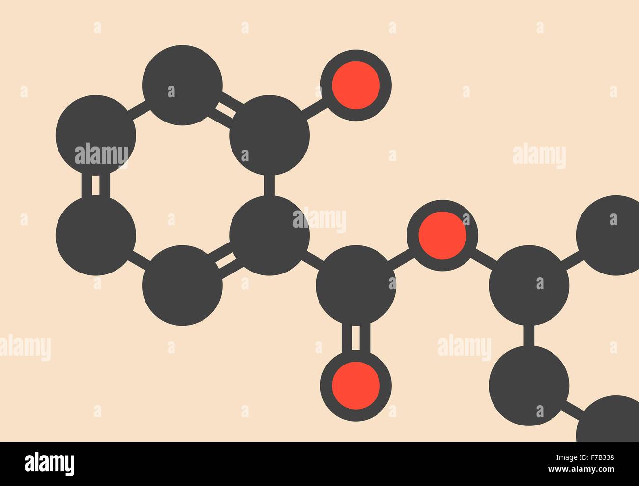 Homosalate sunscreen molecule (UV filter). Stylized skeletal formula ...