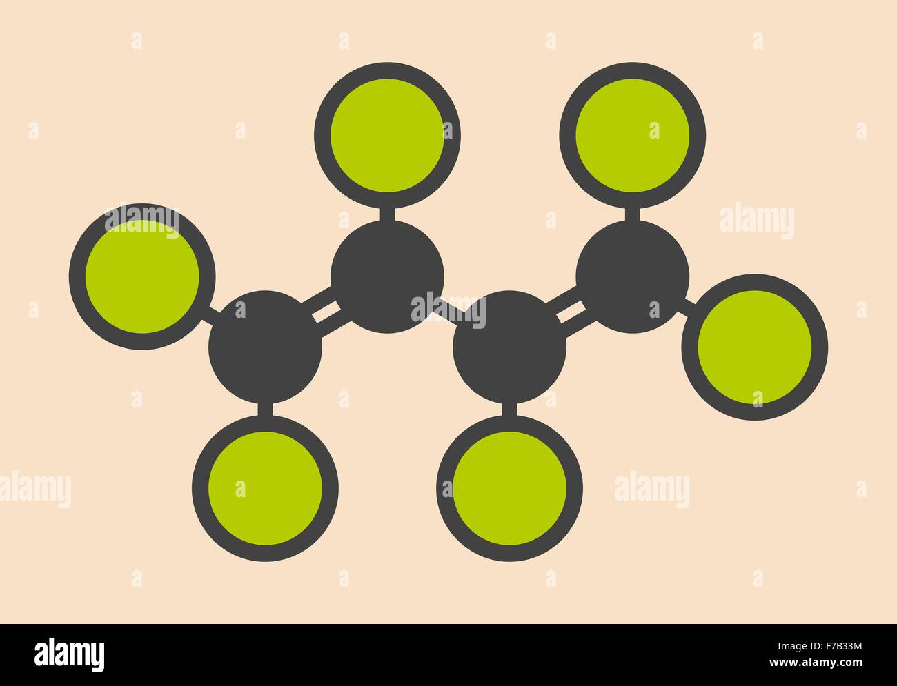 Hexachlorobutadiene (HBCD) solvent molecule. Also used as algicide and ...