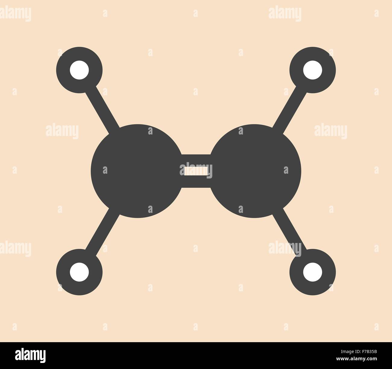 Ethylene (ethene) molecule. Used in production of polyethylene but also ...